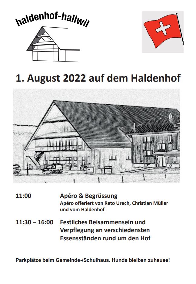 1. August-Feier auf dem Haldenhof | Gemeinde Hallwil 1. August-Feier auf dem Haldenhof | Gemeinde Hallwil